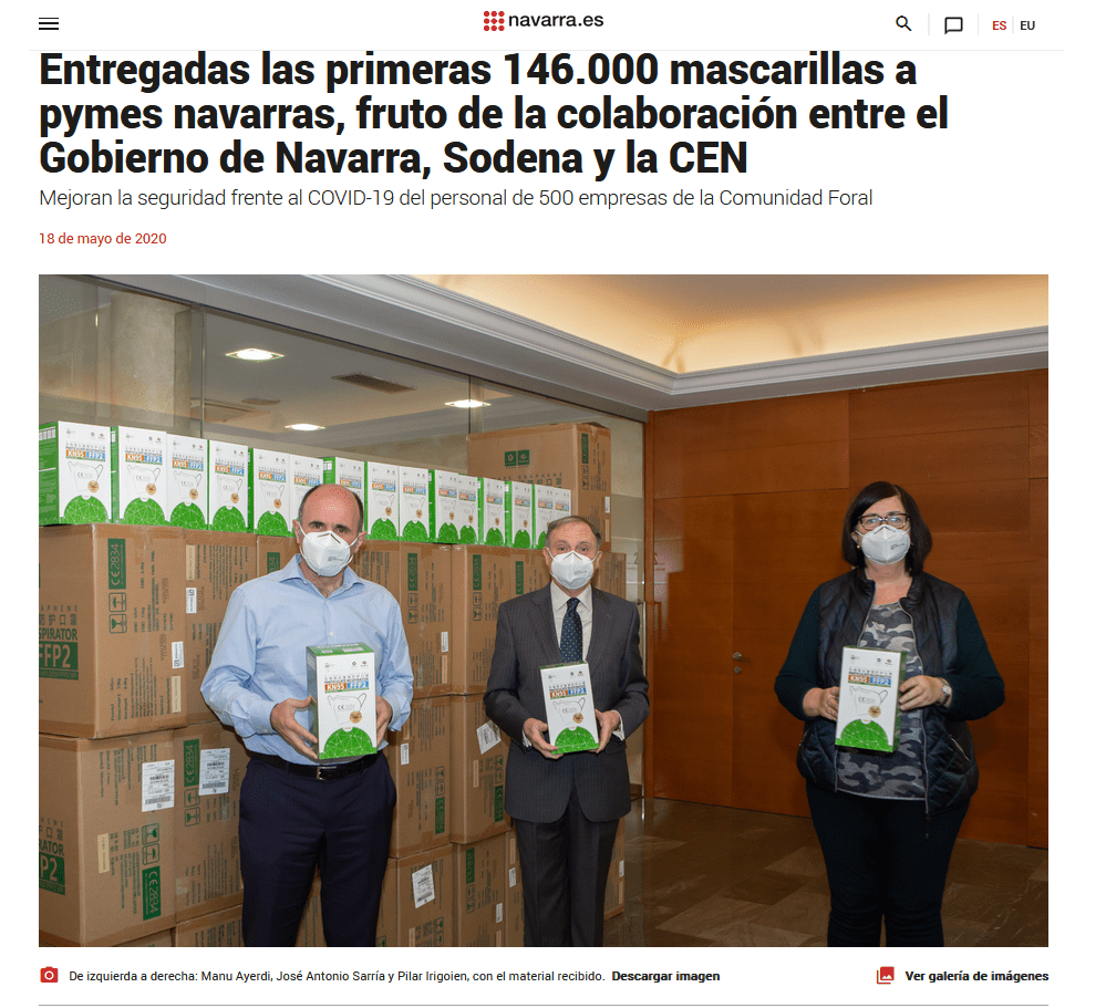 La foto maldita: el Gobierno de Navarra, SODENA y las mascarillas están ...